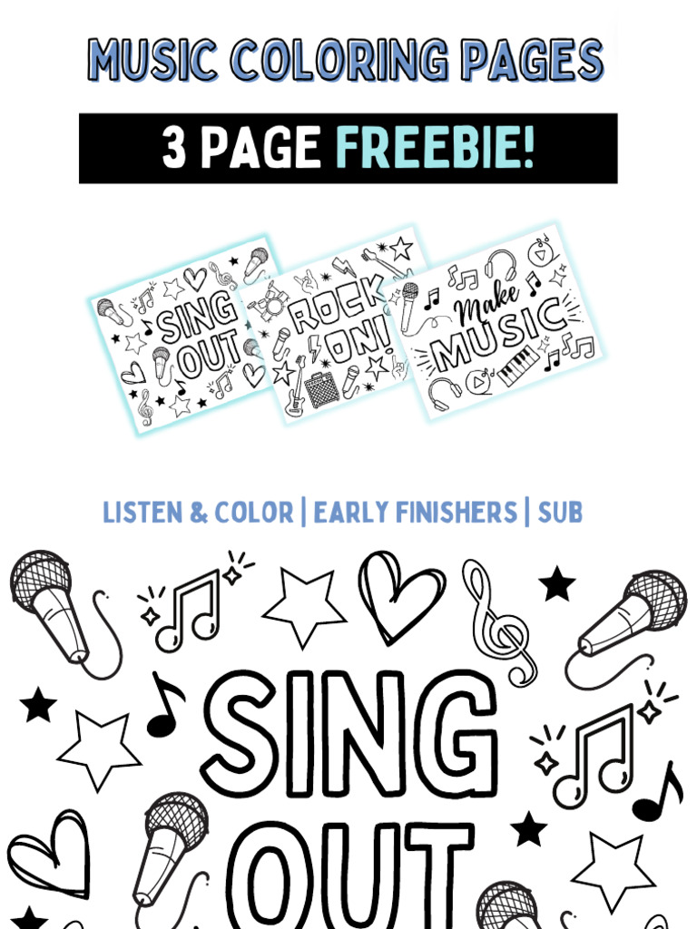 K5ElementaryMusicSubColoringPagesFREEBIE 1 | PDF