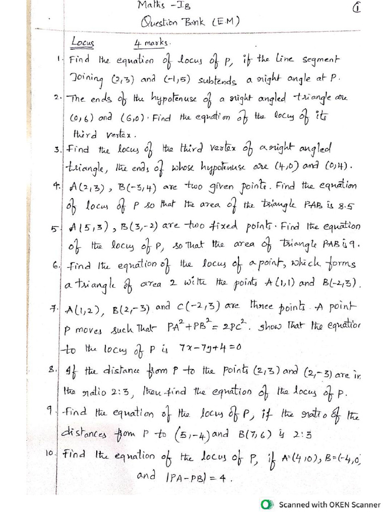 1st Year Maths I B EM | PDF