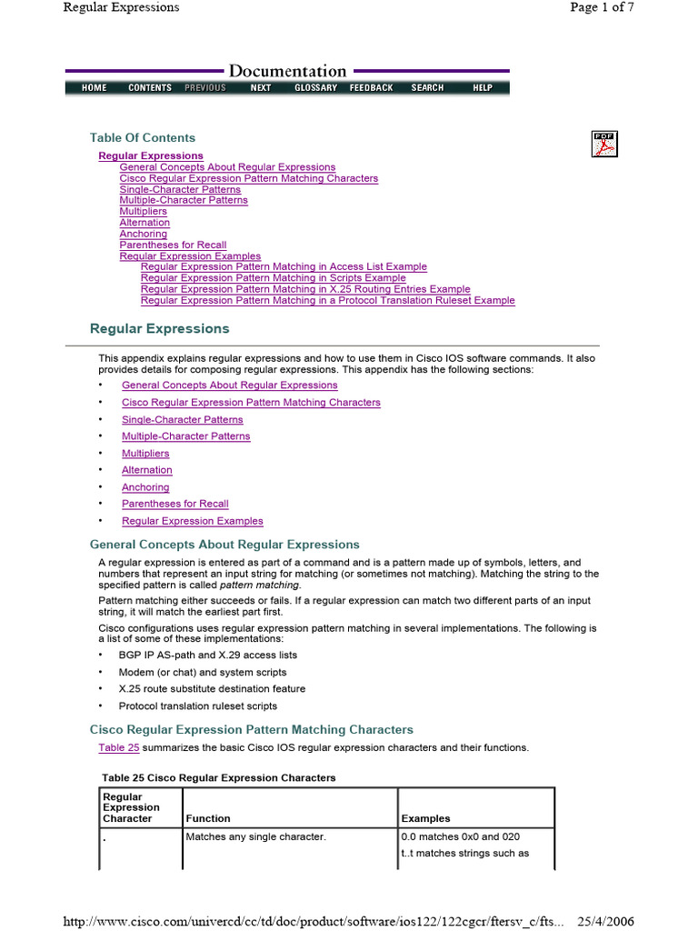 Cisco Regexp | PDF