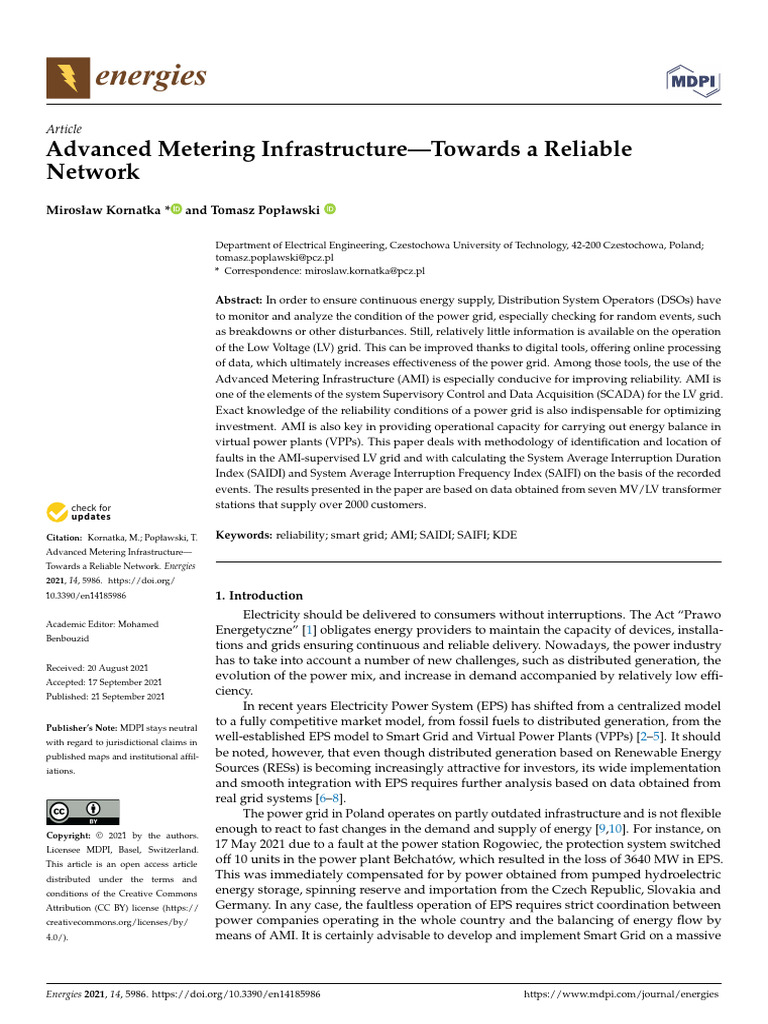 Advanced - Metering - Infrastructure-Towards - A - Reliabl | PDF ...