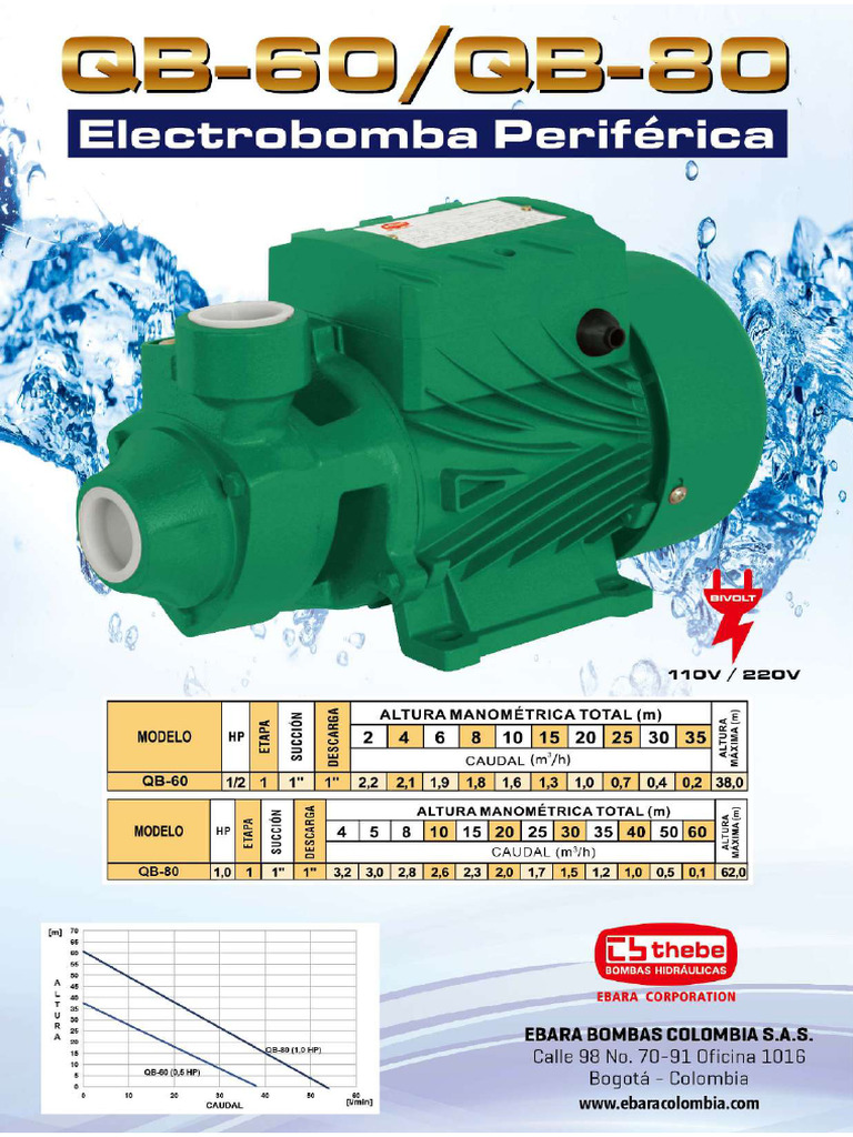 Bomba Ebara qb80 | PDF