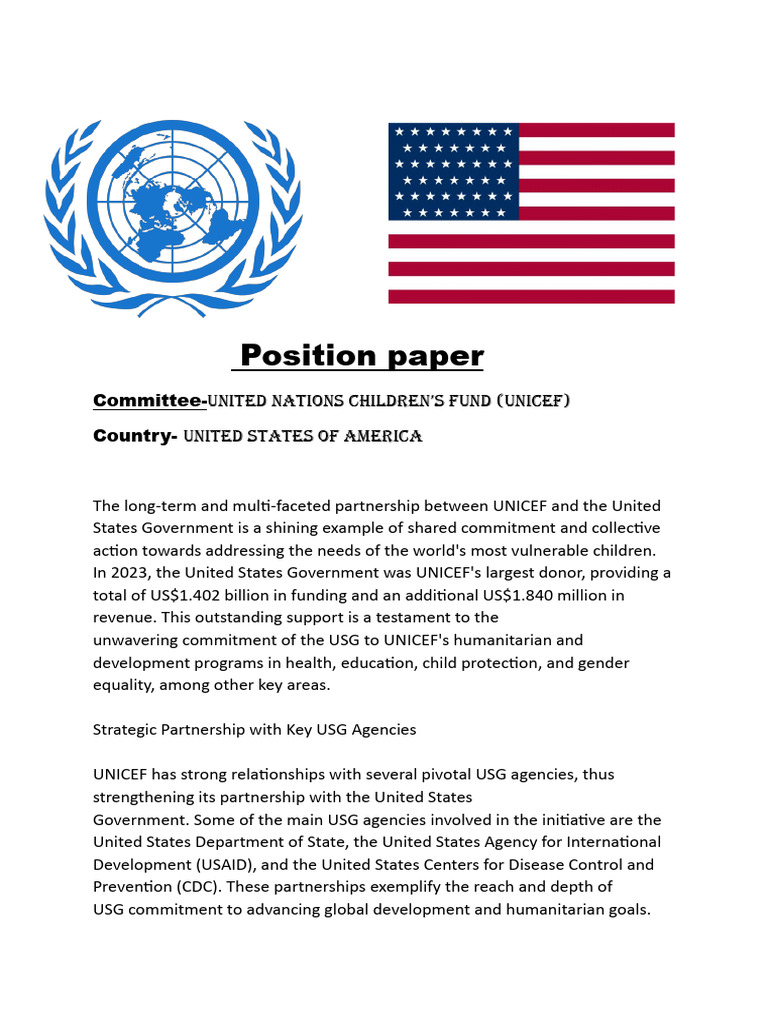 Position paper | PDF | Unicef