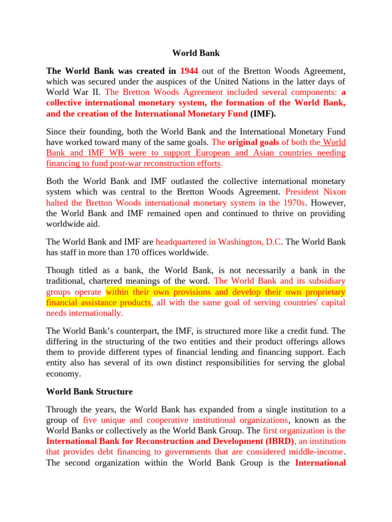 World Bank | PDF | World Bank | World Bank Group