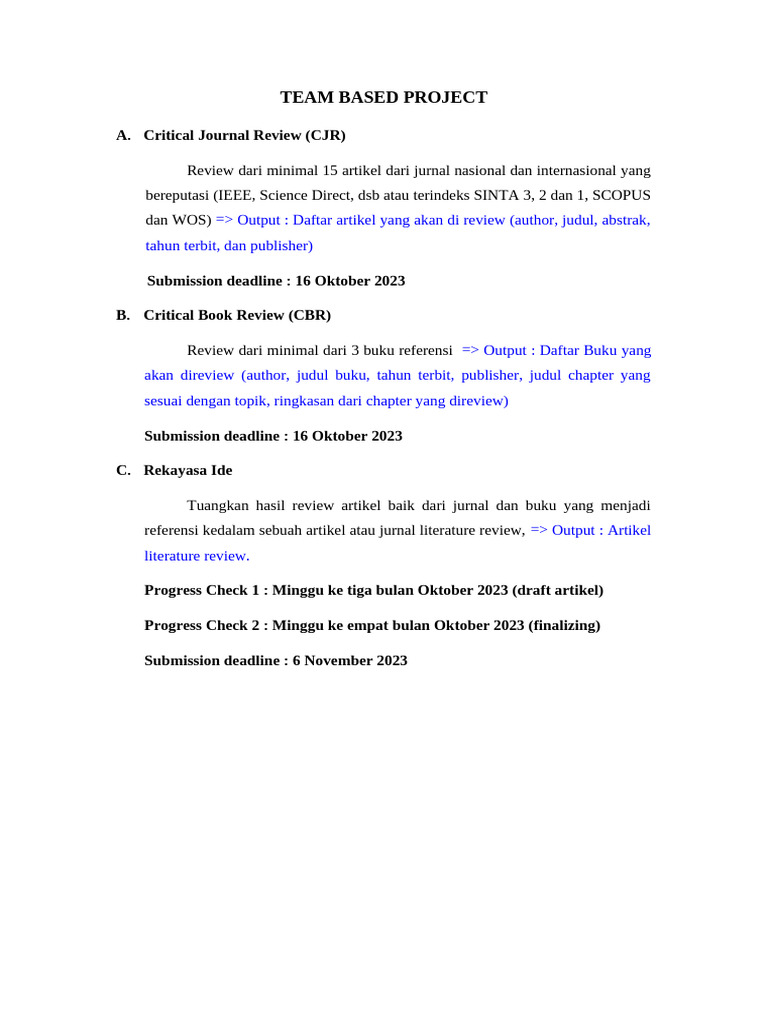 Team Based Project | PDF