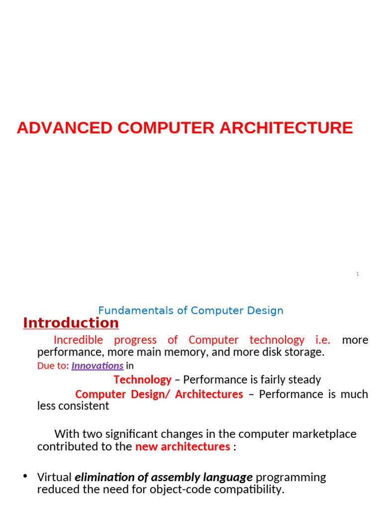 UNIT1-ACA | PDF | Computer Architecture | Central Processing Unit