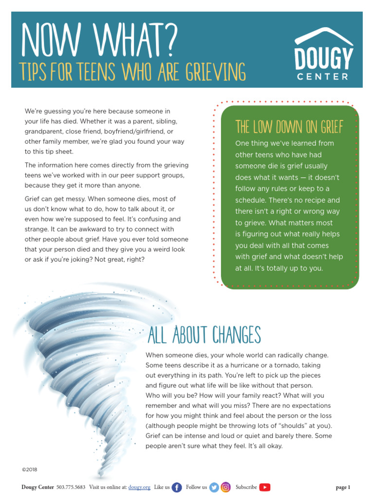 Tips For Teens Who Are Grieving | PDF | Grief | Adolescence