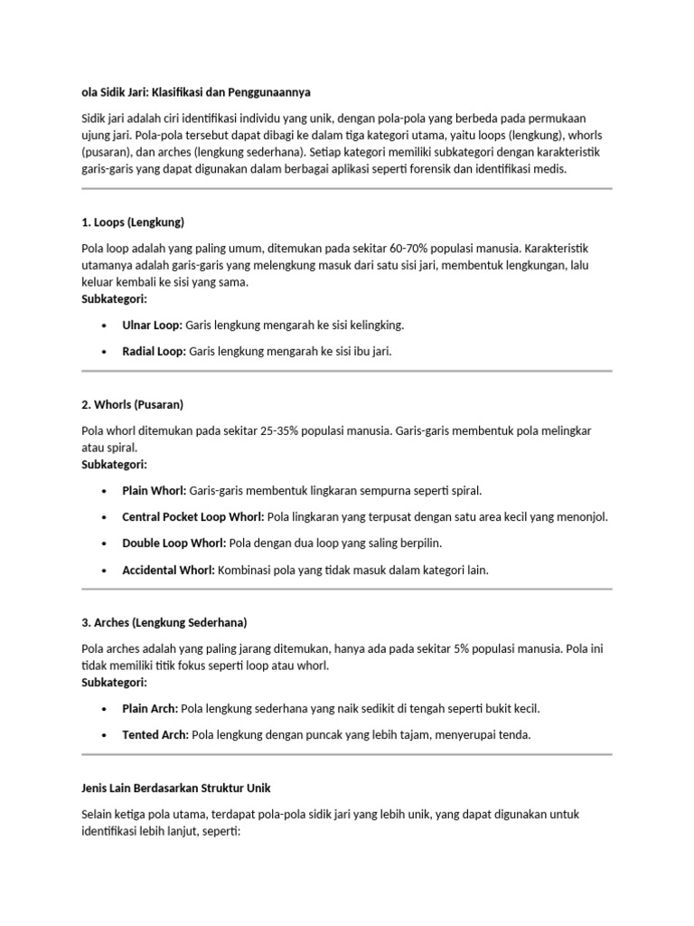 Jenis Sidik Jari | PDF