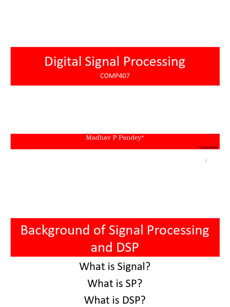 1 DSP_Background)COMP 407 | PDF | Digital Signal Processing | Analog To ...