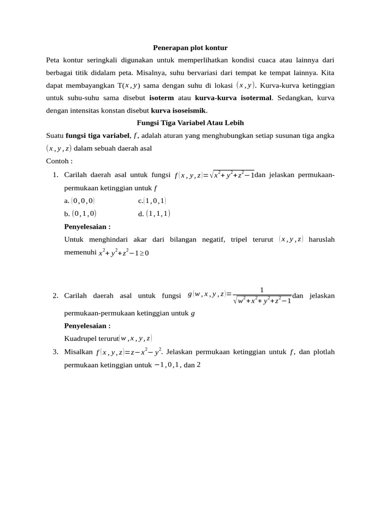 Penerapan plot kontur | PDF