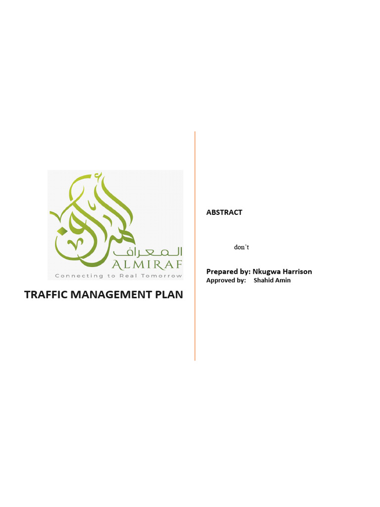 Traffic Management Plan 2024 July | PDF | Traffic | Road