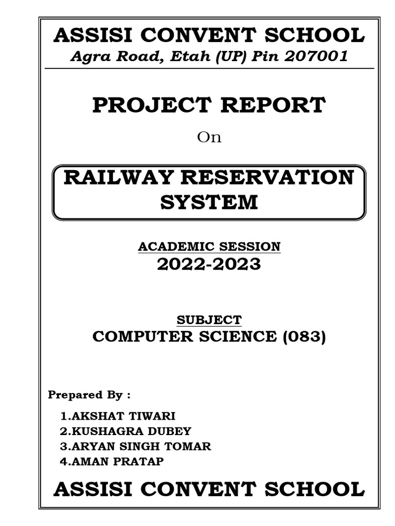 Project Report: Assisi Convent School | PDF | User (Computing) | Databases