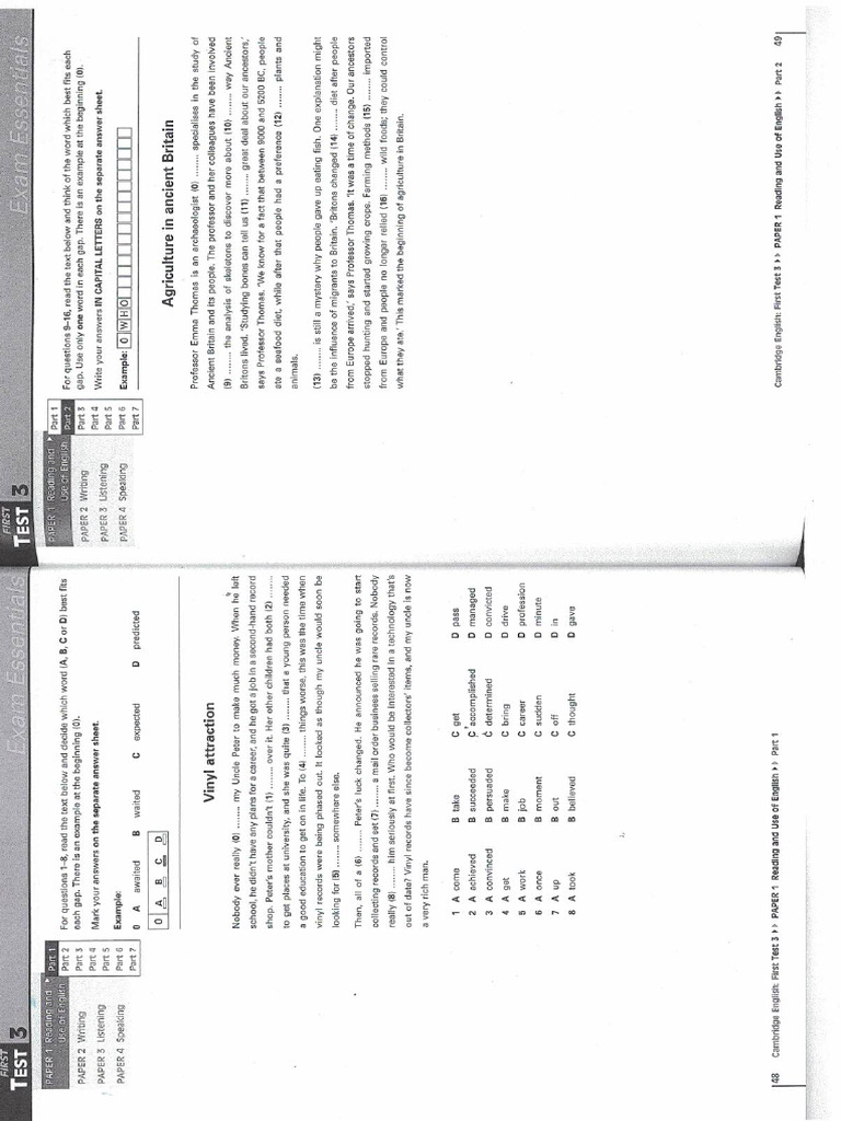 Exam Essentials 1 Test 3 | PDF