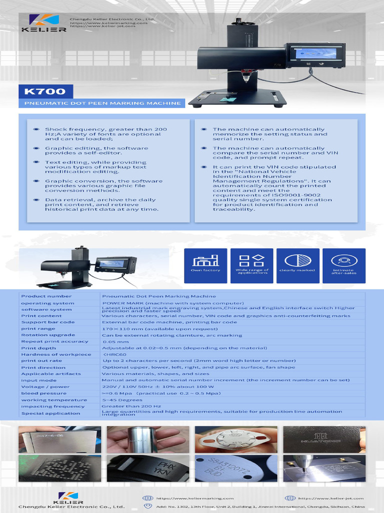 K700 Machine Parameters | PDF