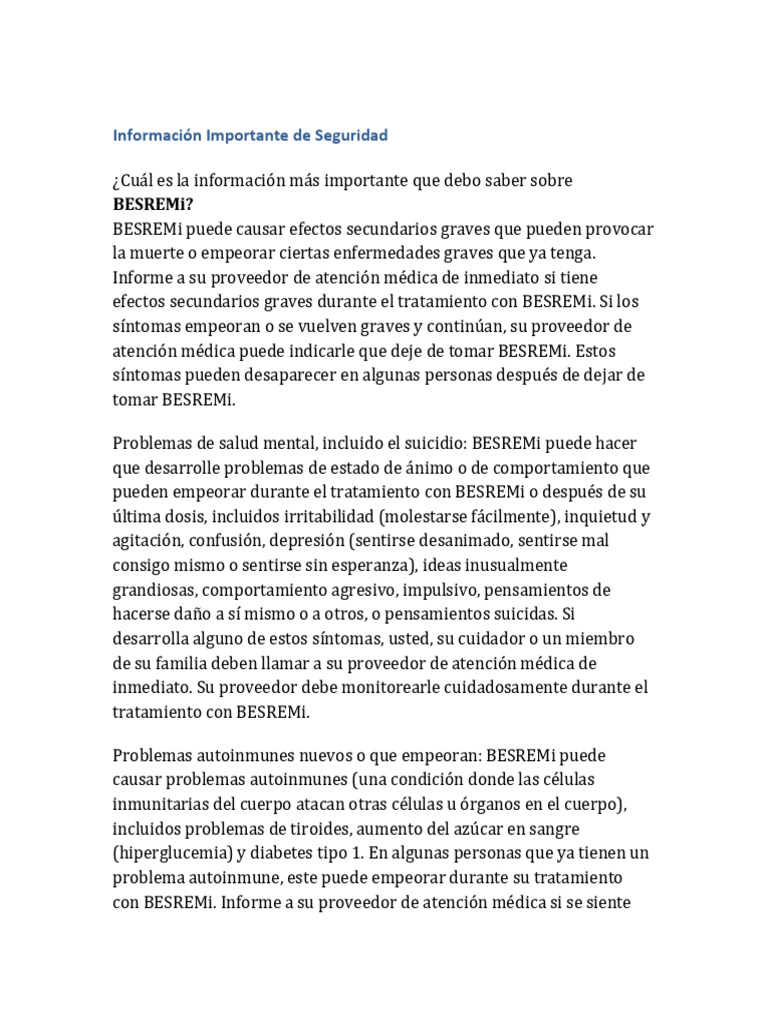 Informacion - Seguridad - BESREMi 1 | PDF | Corazón | El embarazo