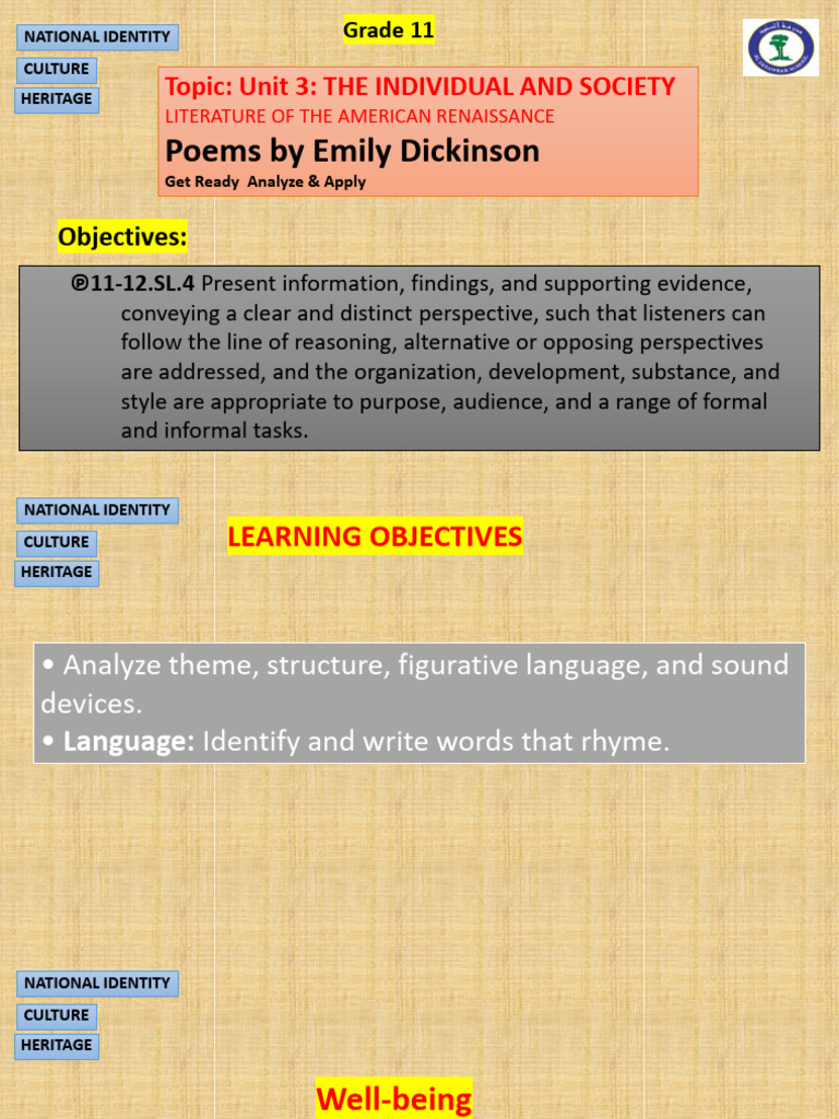 1A - L1-Poems by Emily Dickinson-GET READY-200125 | PDF | Poetry ...