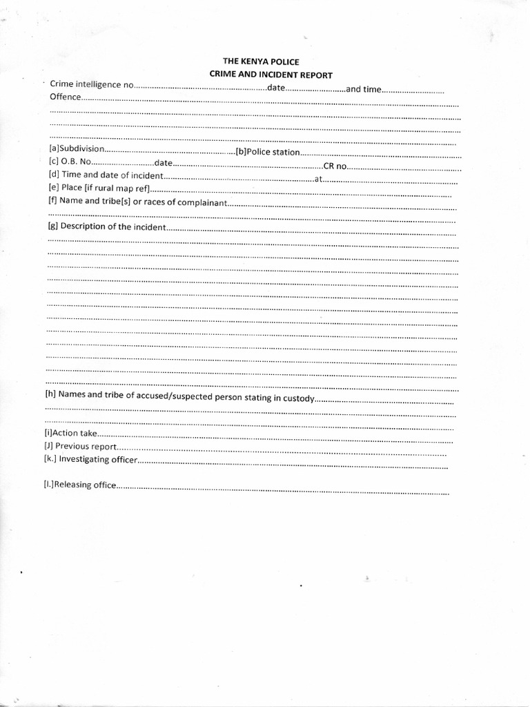 POLICE INCIDENT REPORT FORM | PDF