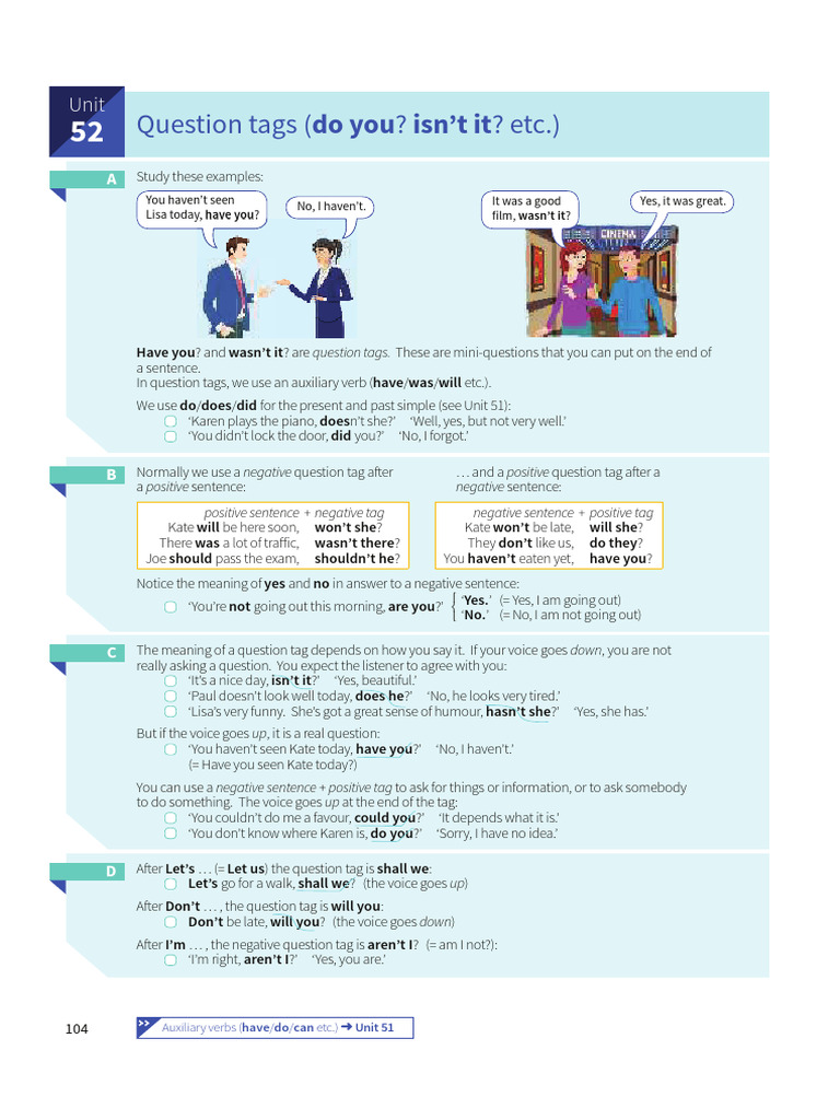 English Grammar in Use - Phrasal Verbs Questions Tags | PDF | Question ...