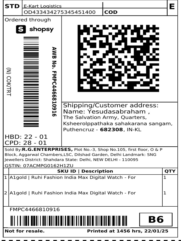 Flipkart Labels 22 Jan 2025 02 56 | PDF | Sales | Bharatiya Janata Party