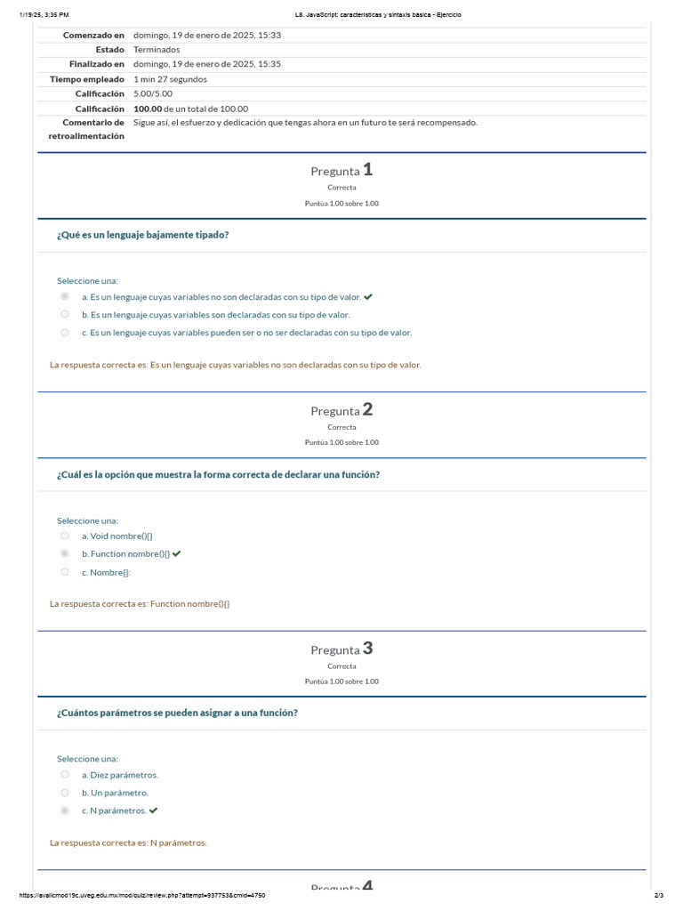 L8. JavaScript - Características y Sintaxis Básica - Ejercicio | PDF ...
