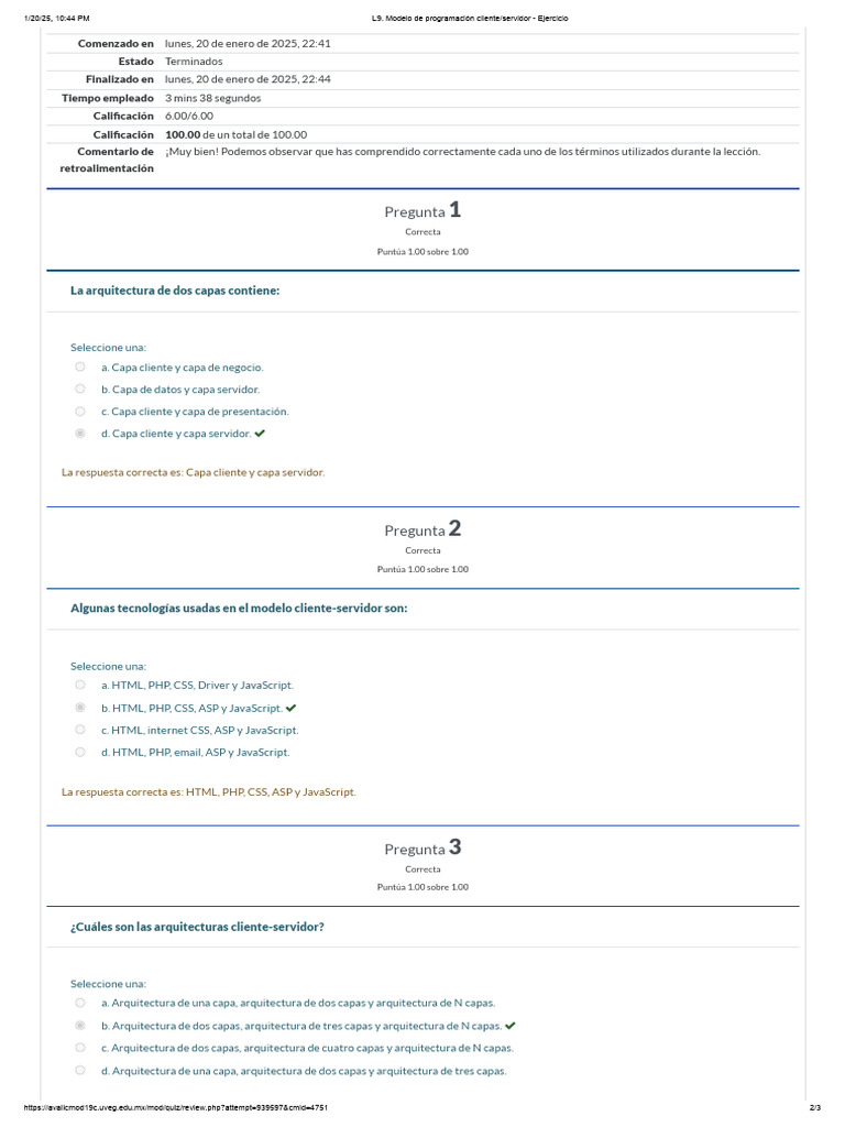 L9. Modelo de programación cliente_servidor - Ejercicio | PDF | Modelo ...