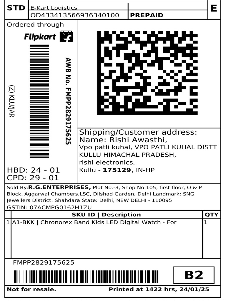 Flipkart Labels 24 Jan 2025 02 22 | PDF | Taxes | Government Finances