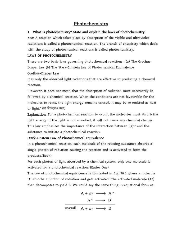 Photochemistry note | PDF | Photochemistry | Chlorofluorocarbon