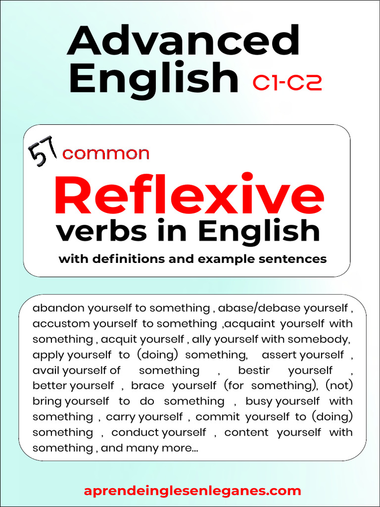 57 Common Reflexive Verbs in English (C1-C2) | PDF