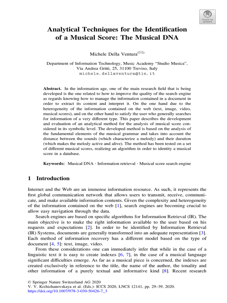 Música - Analytical Techniques For The Identification | PDF | Interval ...