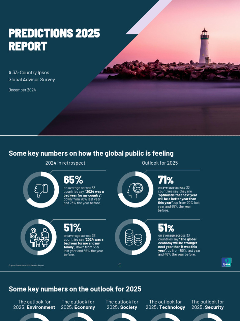Ipsos Predictions 2025 Survey Report | PDF | Cost Of Living | Anxiety