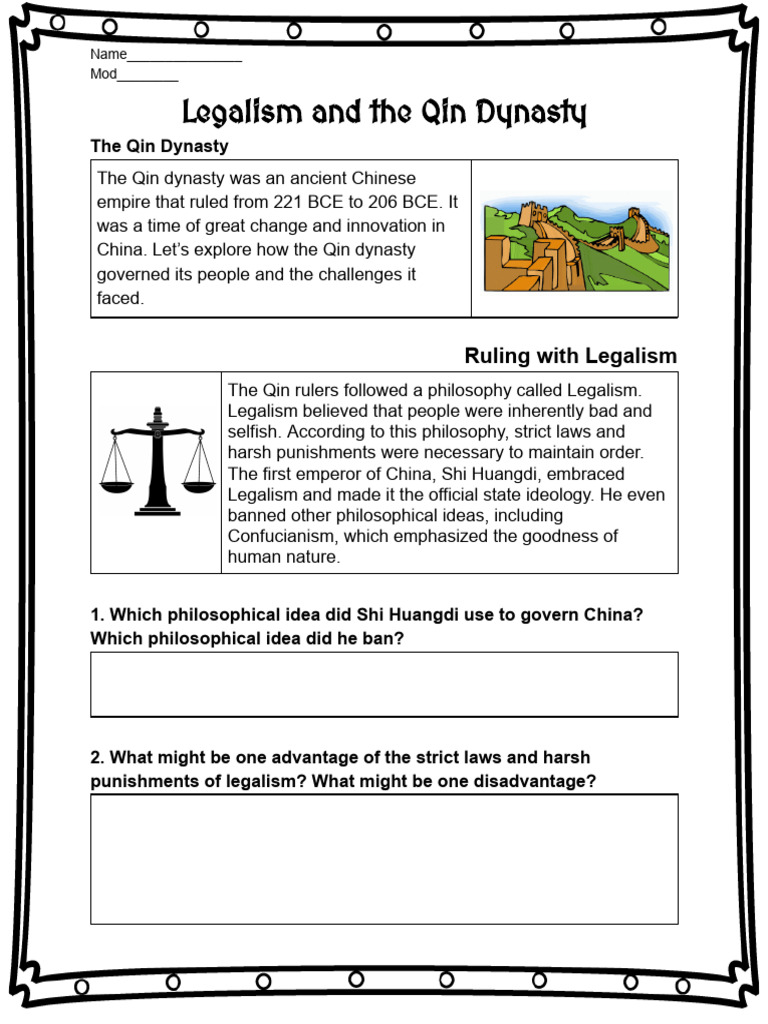 Legalism's Role in Qin Dynasty's Fall | PDF | China | World Politics