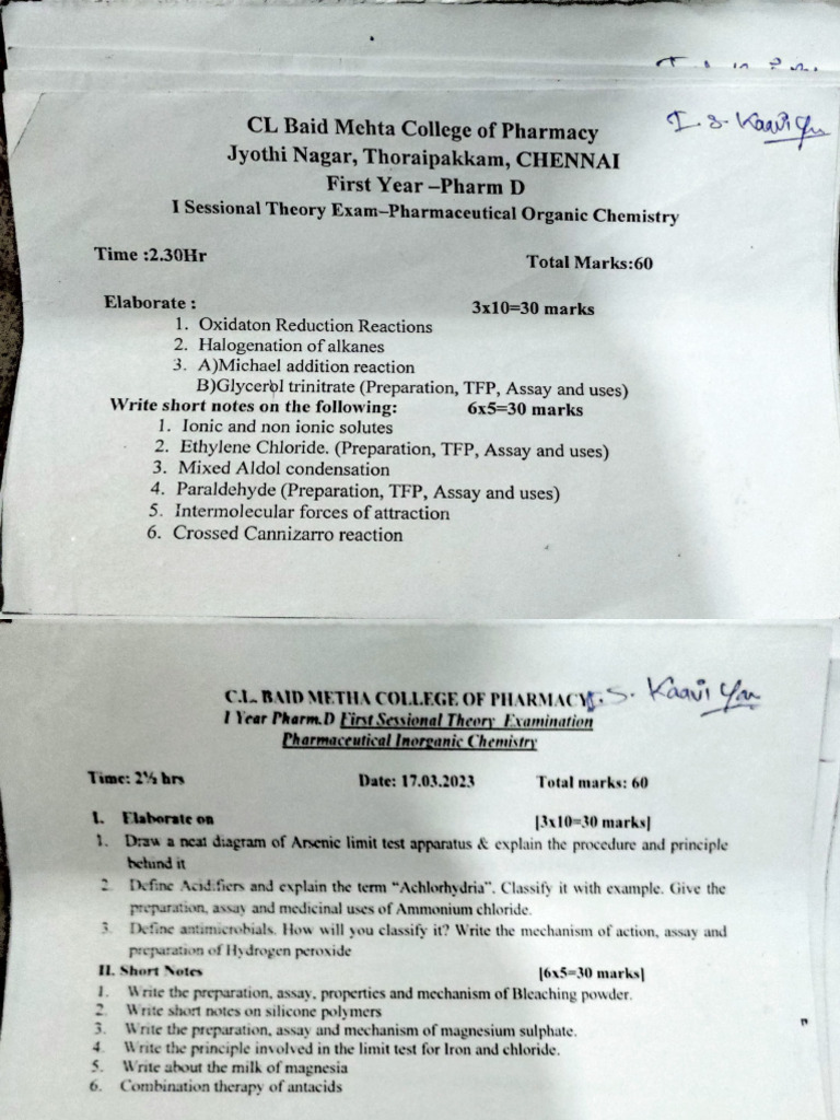 College Prepared Qpaper | PDF | Benzene | Acid