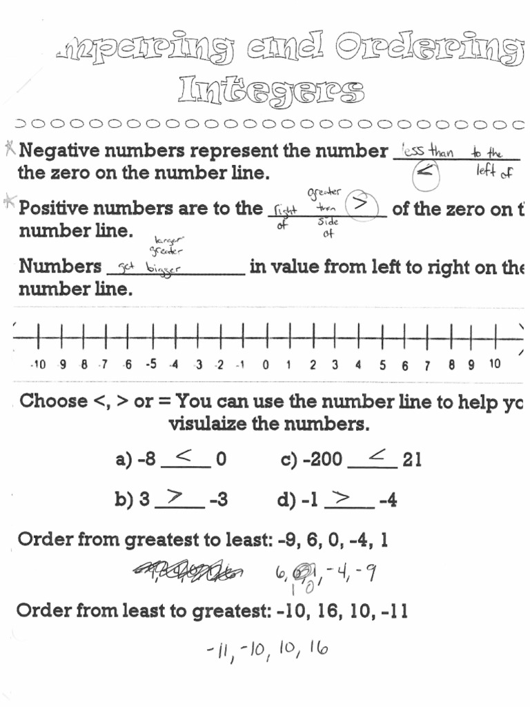 Integer Quiz Class Practice With Answers 1 | PDF
