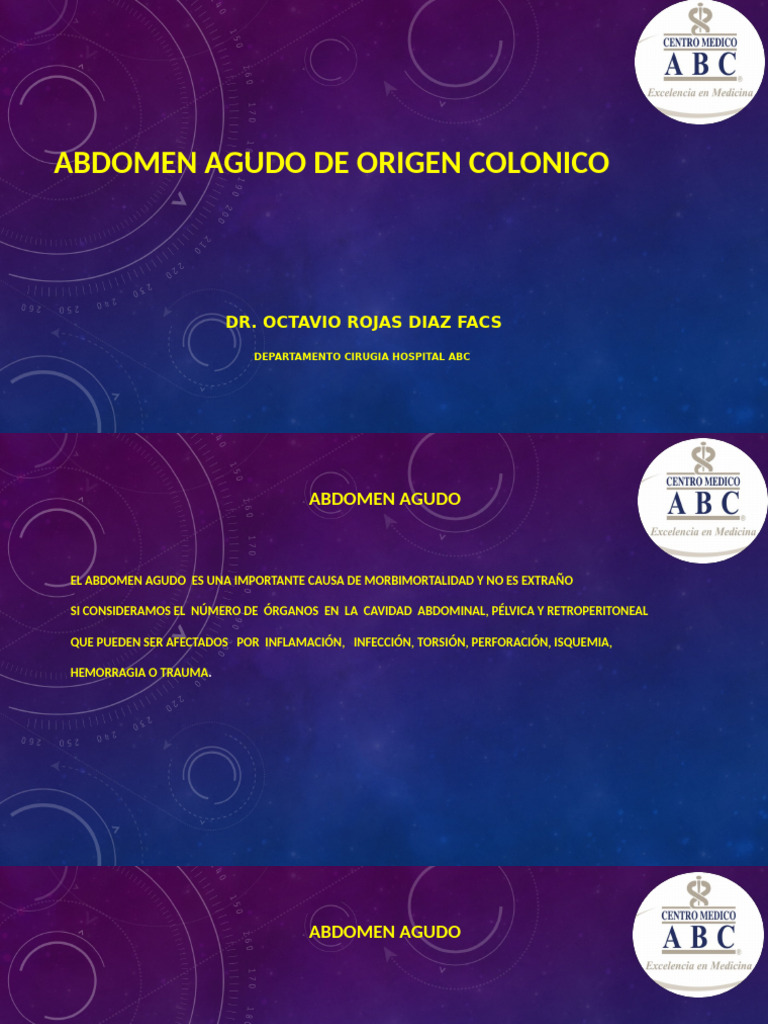 Abdomen Agudo de Origen Colonico | PDF | Enfermedades y trastornos ...