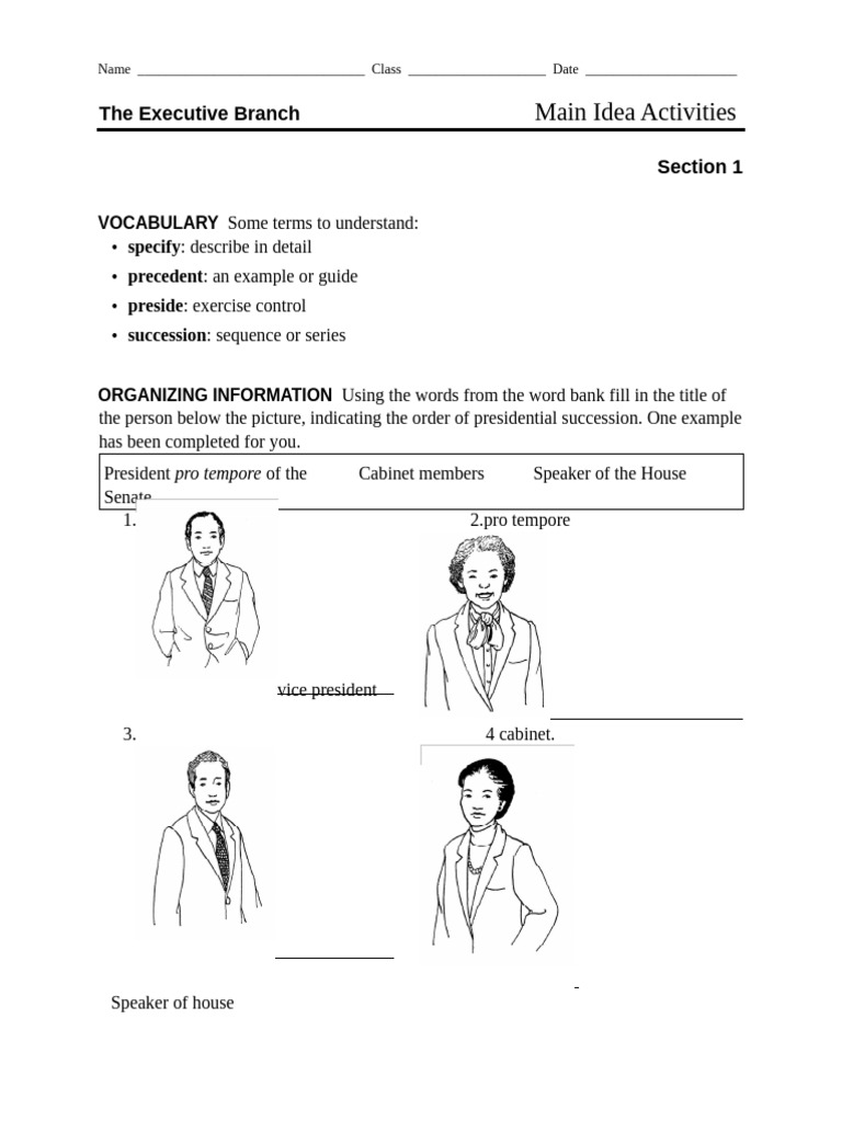 CH 6 Sec 1 Main Idea Activities For Differentiation | PDF | Vice ...