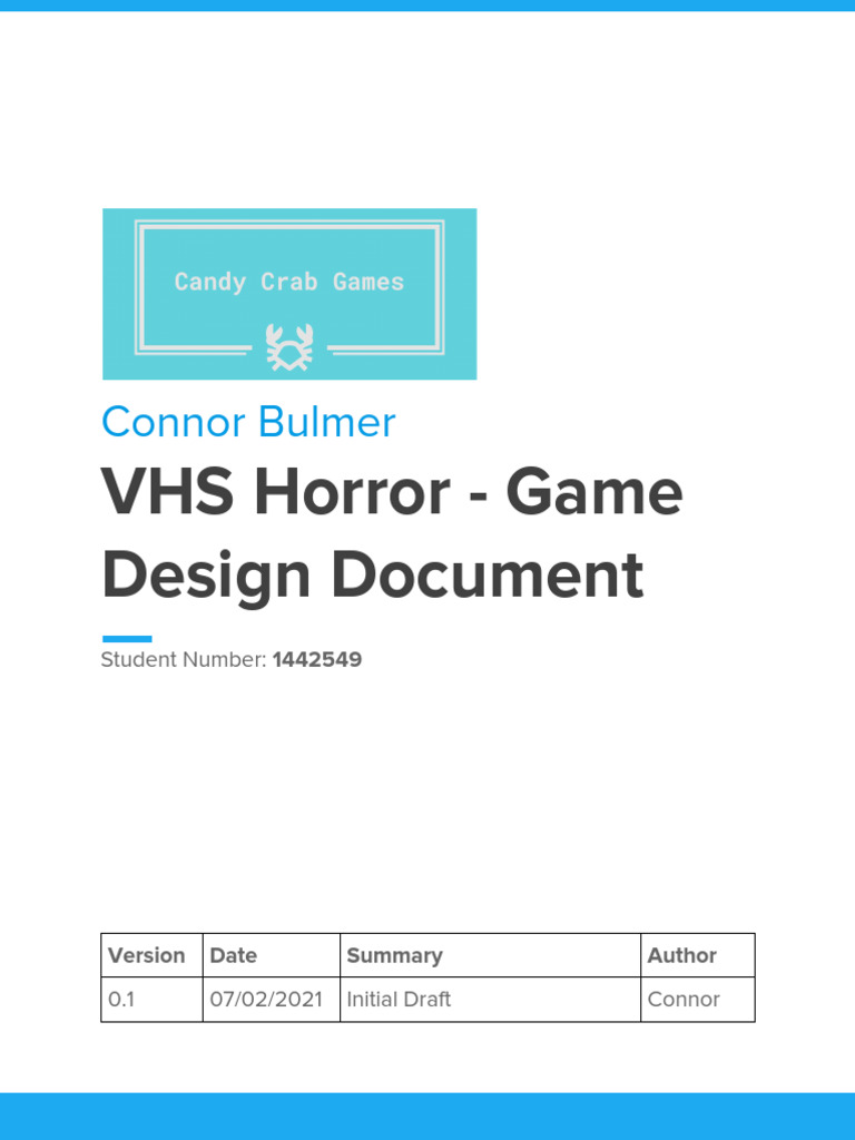 VHS Horror Game Design Document | PDF