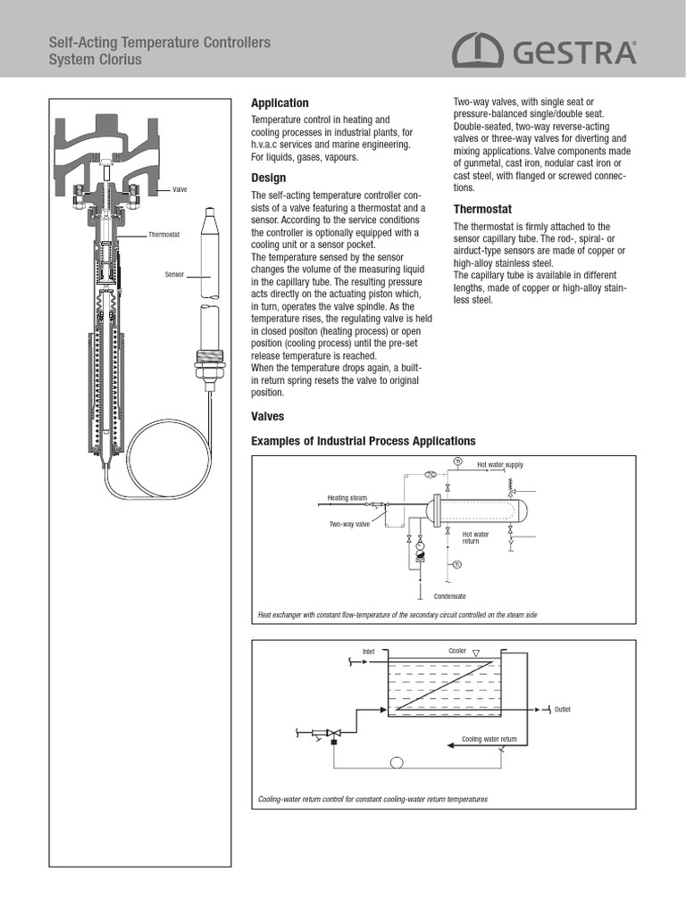 Gestra Temp. control | PDF | Valve | Water Heating
