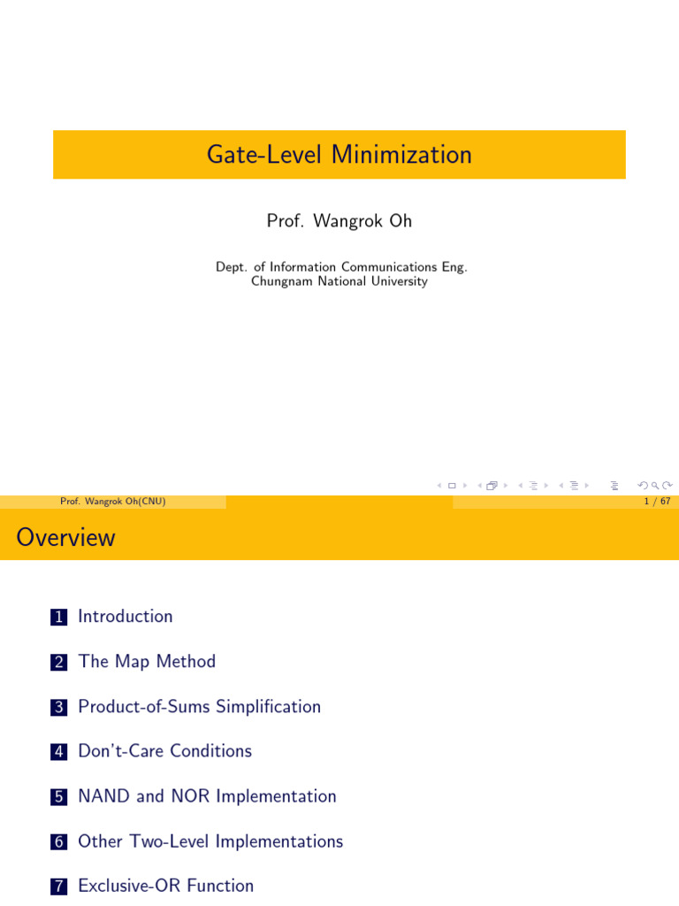 Gate-Level Minimization Guide | PDF | Logic Gate | Boolean Algebra