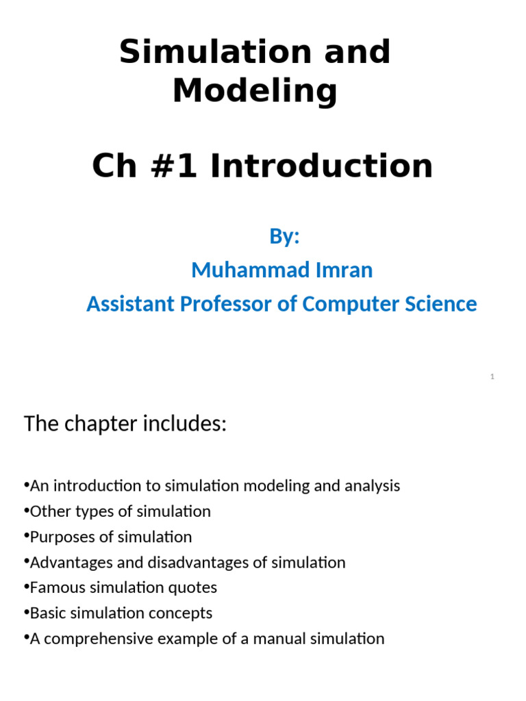 1 CH #1 (Introduction) | PDF | Simulation | System