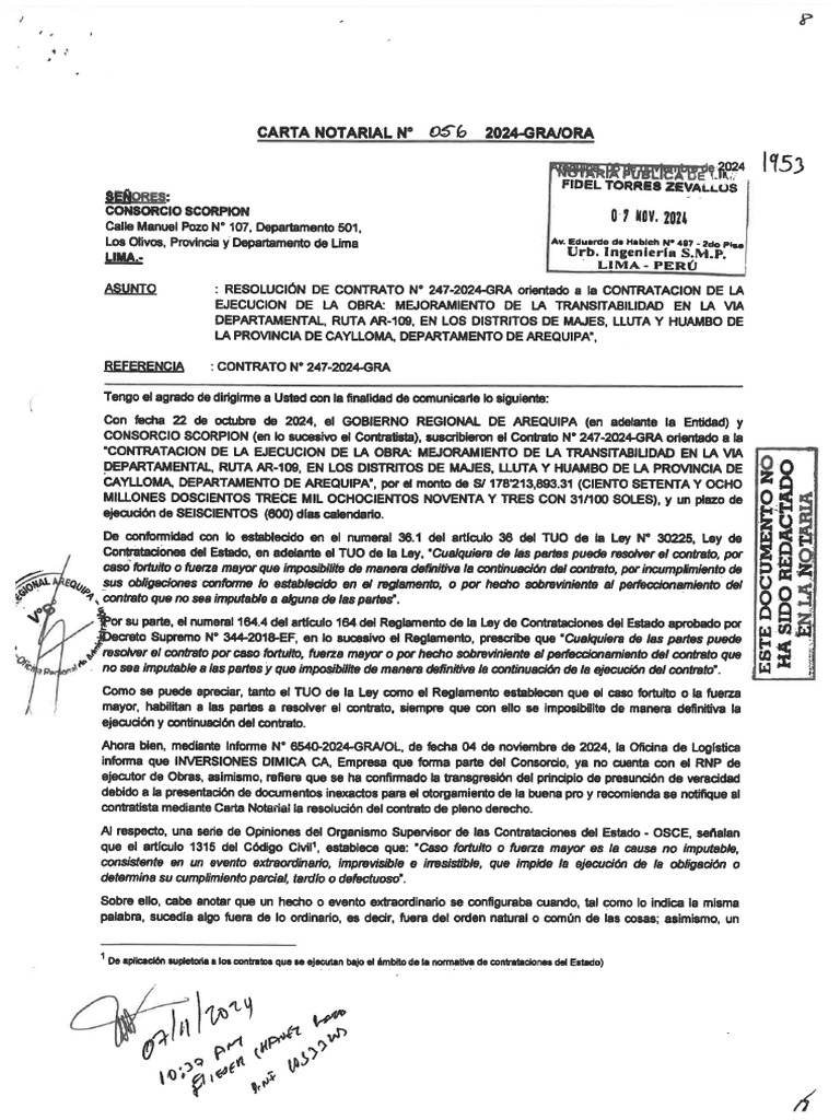 Carta Notarial 056 | PDF