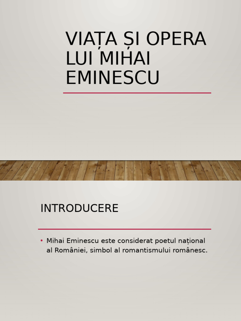 Viata Si Opera Mihai Eminescu | PDF