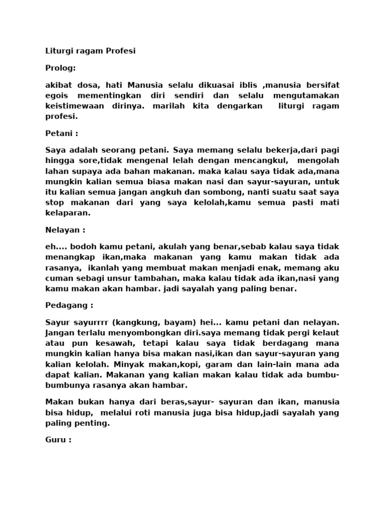 Liturgi Ragam Profesi | PDF