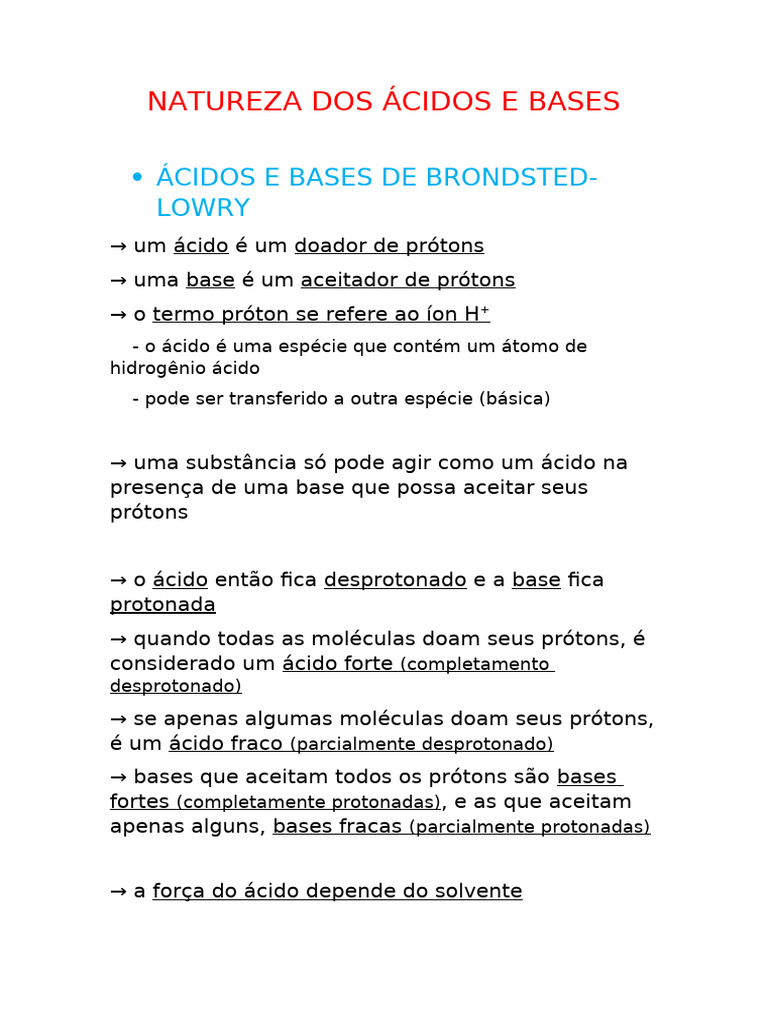 Ácidos e Bases | PDF | Ácido | Ph