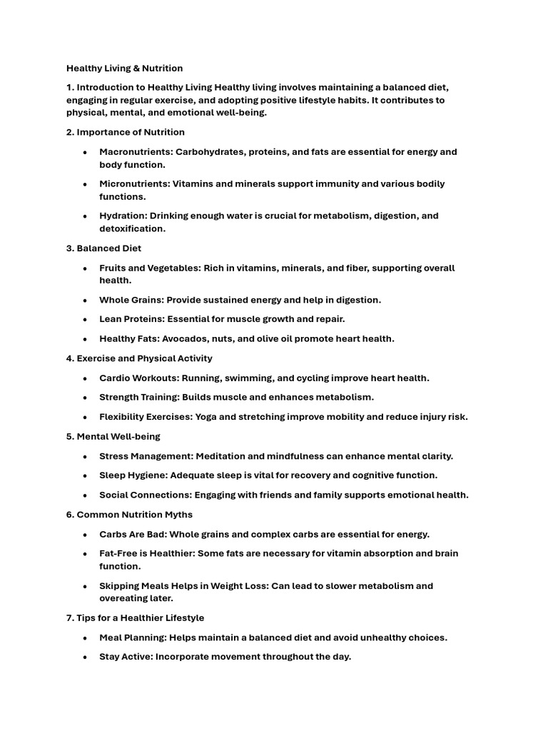 Healthy Living | PDF