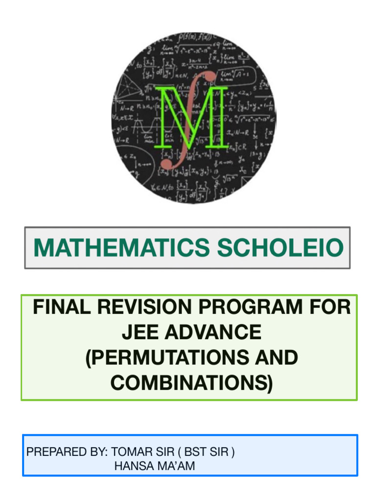 038) PERMUTATIONS AND COMBINAtion | PDF