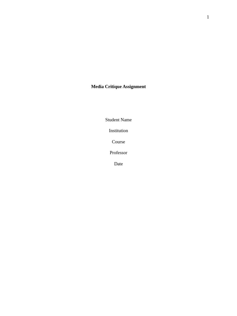 Media Critique Assignment | PDF | International Criminal Court ...