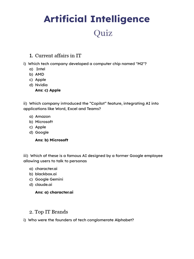 Information Technology Quiz | PDF | Cybercrime | Computer Network