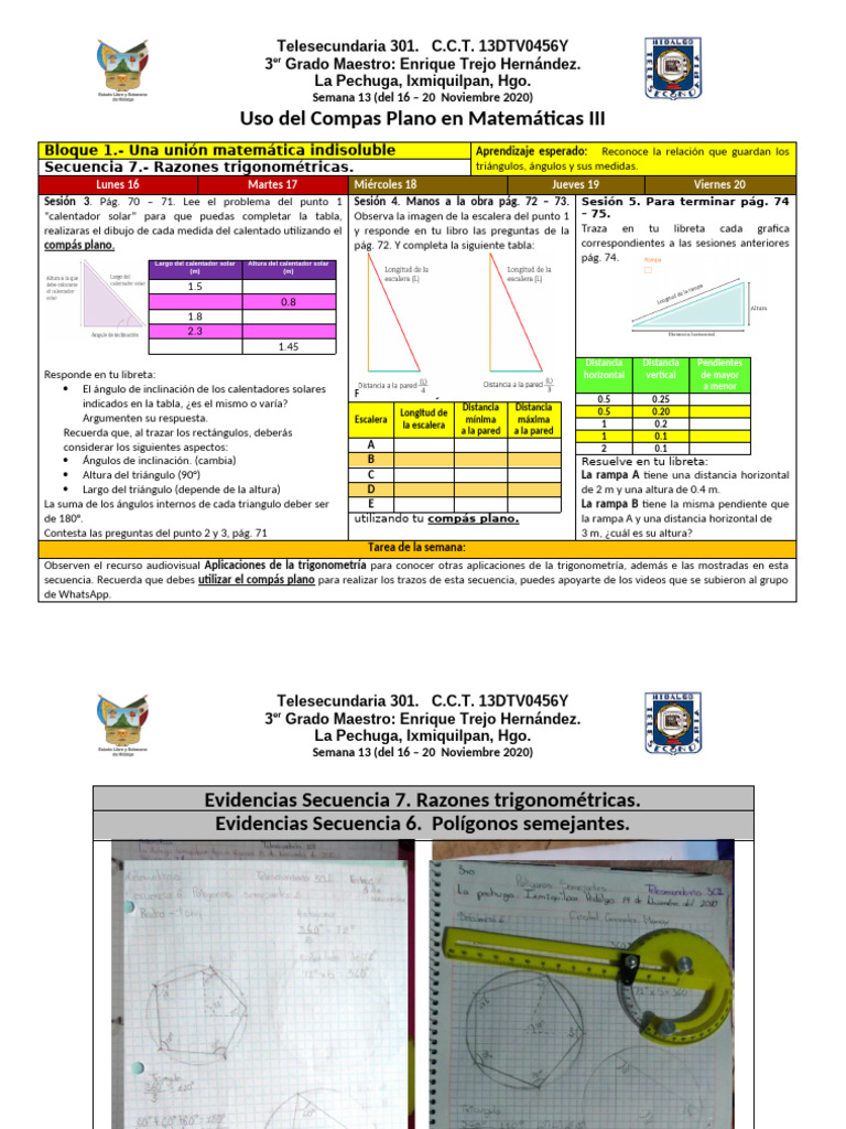 Uso Del Compas Plano en Matemáticas III | PDF | Triángulo | Geometría