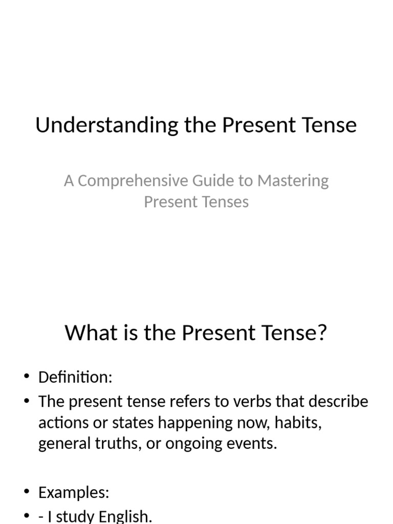 Present Tense Presentation Pdf