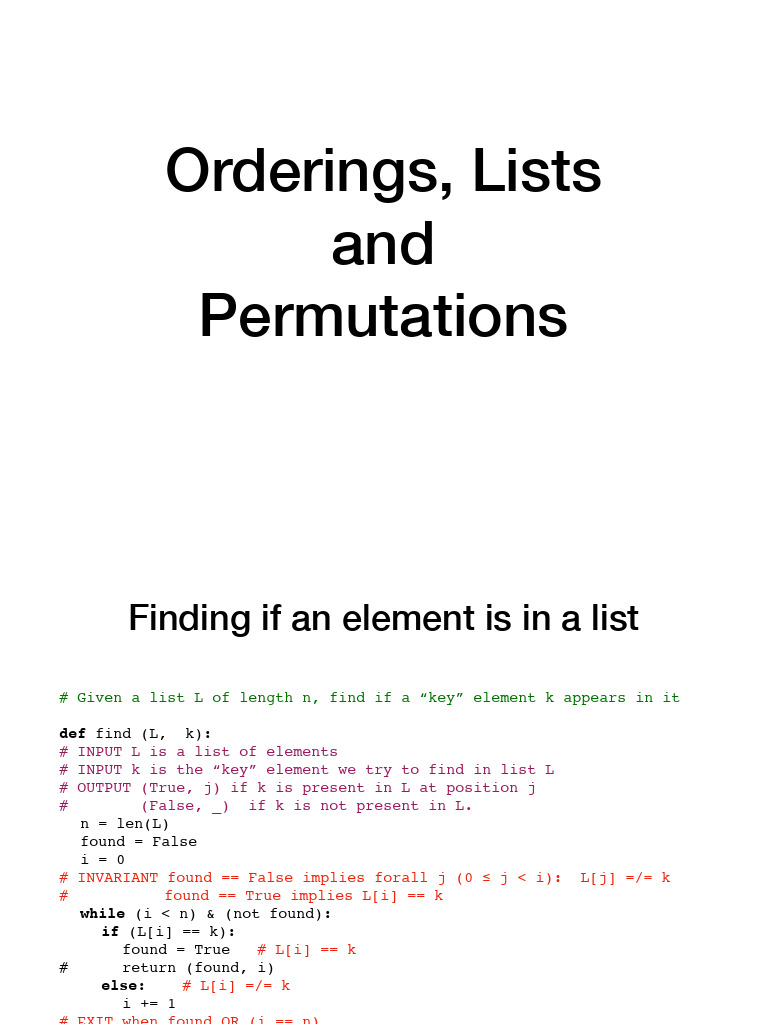 COL100-Lecture 13 Ordered Lists | PDF | Applied Mathematics