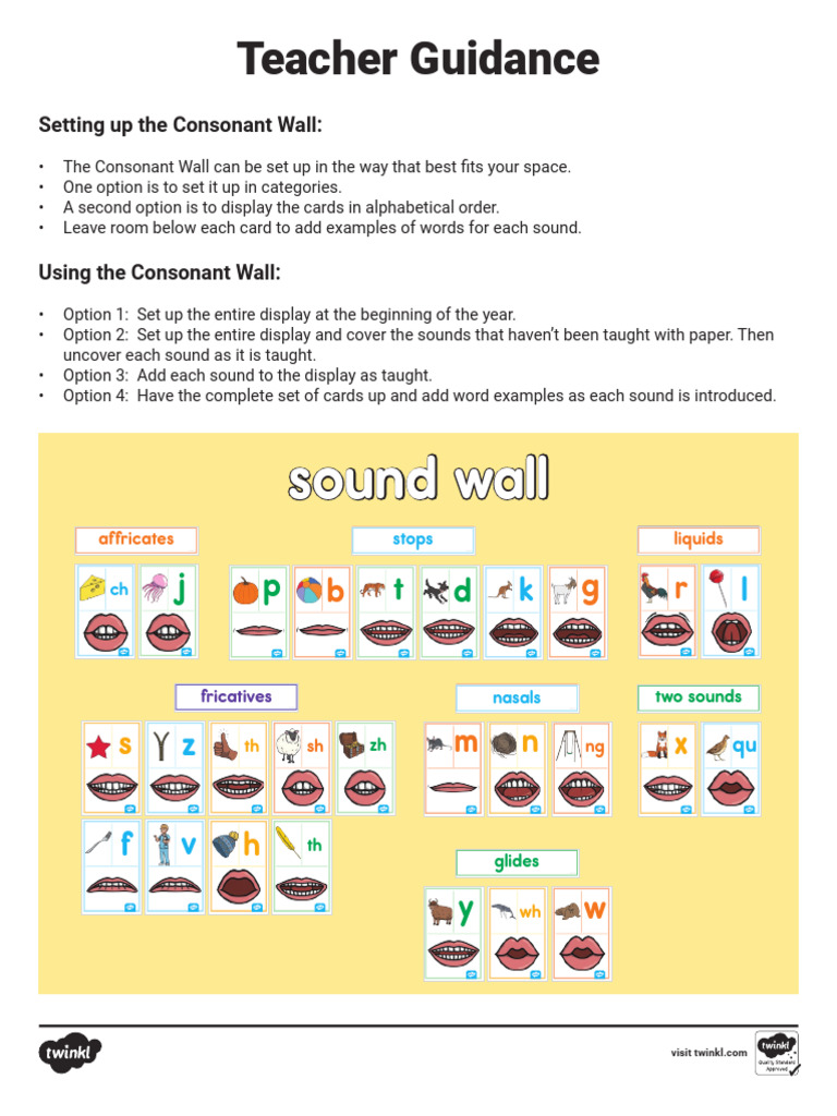 Color Sound Wall Consonant Display Cards | PDF | Consonant | Languages